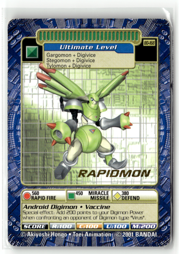 Digimon Digi Battle - Rapidmon Bo-168 - Gold Stamp - Series 4 | eBay
