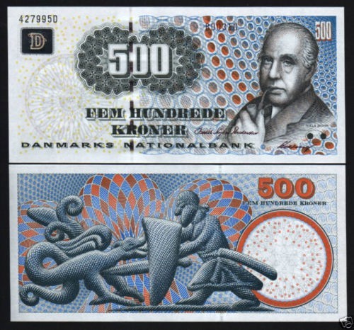 DENMARK 500 KRONER P-63A 1997 PIPE DRAGON CHURCH UNC DANISH MONEY RARE ...