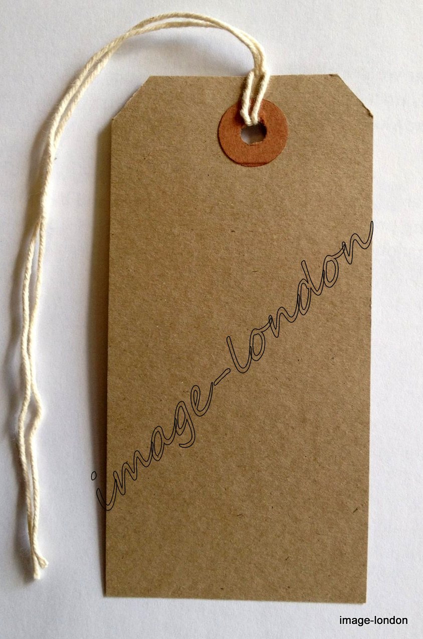 Manila Brown Buff Strung Tie On Tags Labels Retail Luggage tags with ...