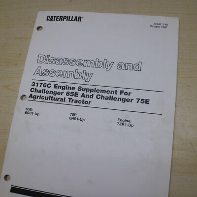 CAT CHALLENGER TRACTOR 65E 75E 3176C 3196 Engine Service Manual ...