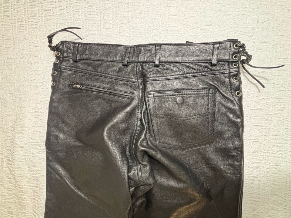 Men's First Classics Black Leather Over Pants Overpants size 34 | eBay