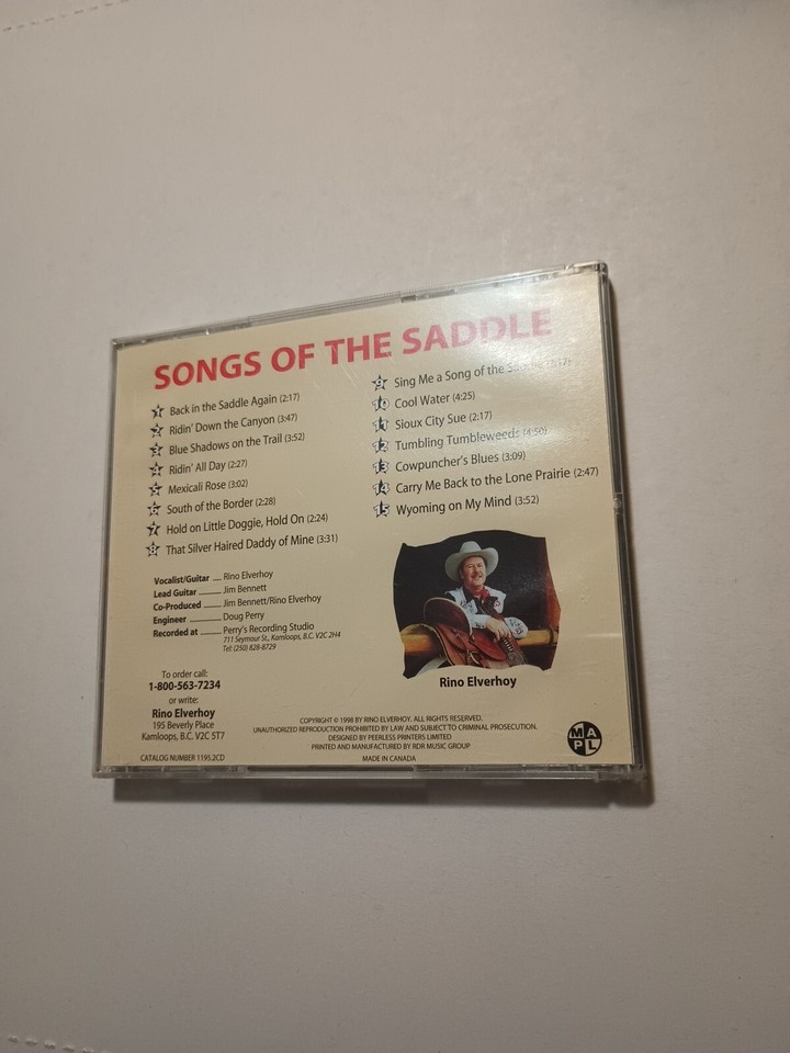 Rino Elverhoy-Sings Songs of the Saddle -Gene Autrey Tribute CD VG+ ...