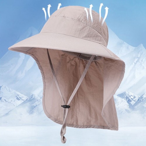 Wide Brim Sunscreen Cap Neck Flap Cap Fashion Sun Hat Fishing | eBay