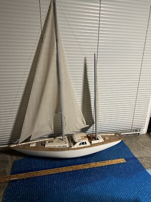wood model sailboat, Large 3ft Long Ketch rigged | eBay
