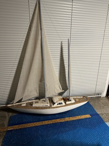 wood model sailboat, Large 3ft Long Ketch rigged | eBay