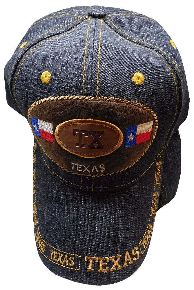 State of Texas Seal Blue Jean Style Acrylic TX Flags Embroidered Cap ...