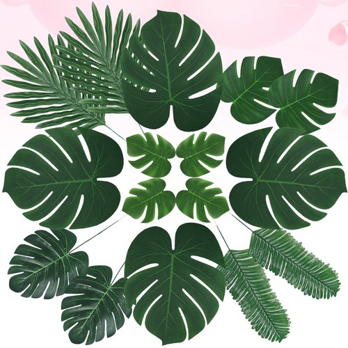 60 Pcs Jungle Theme Party Decorations Tropical Artificial Plants Home ...