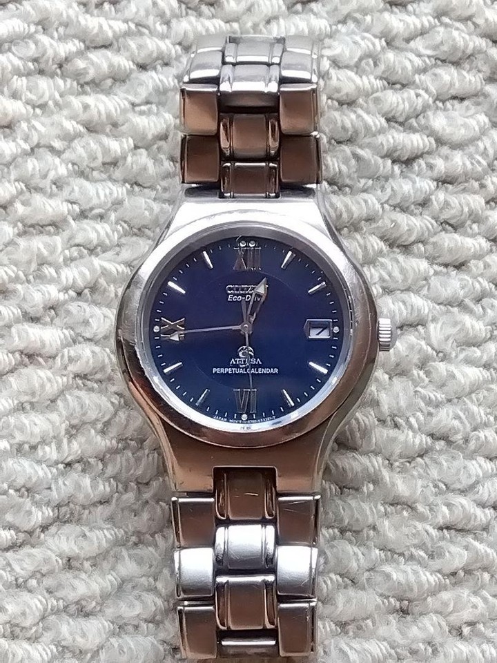 Citizen Attesa E760-K17691 Eco-Drive Retro Navy Watch | eBay
