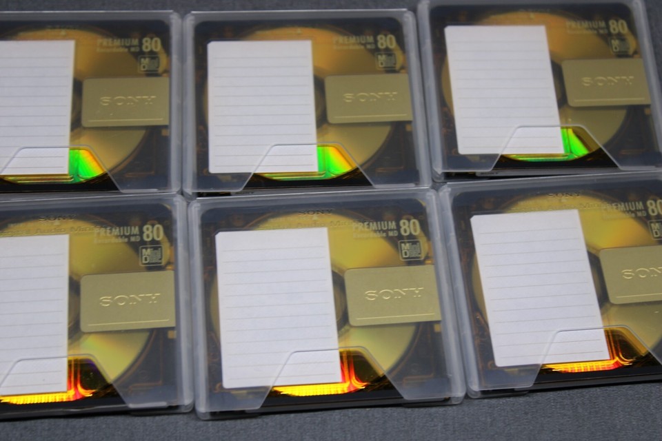6-Sony Premium Gold MiniDiscs 80 minute Minidiscs BLANK (C8) | eBay