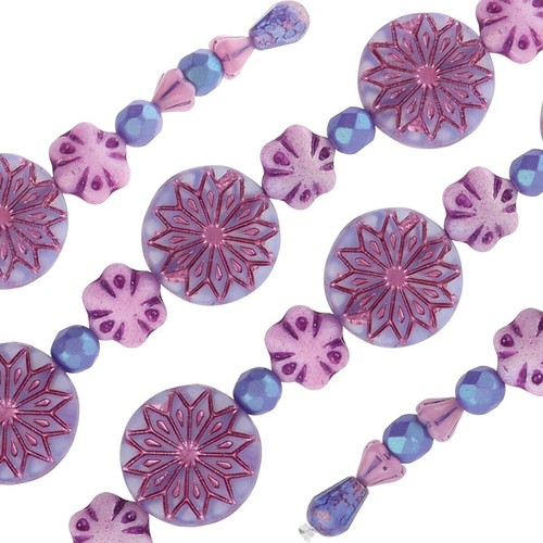 6-inch strand of High-Quality Czech Glass Beads - Table cut designs ...