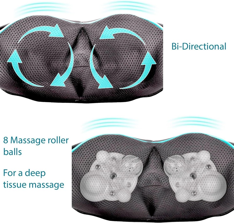 InvoSpa jc668 Shiatsu Back Shoulder and Neck Massager with Heat Full ...