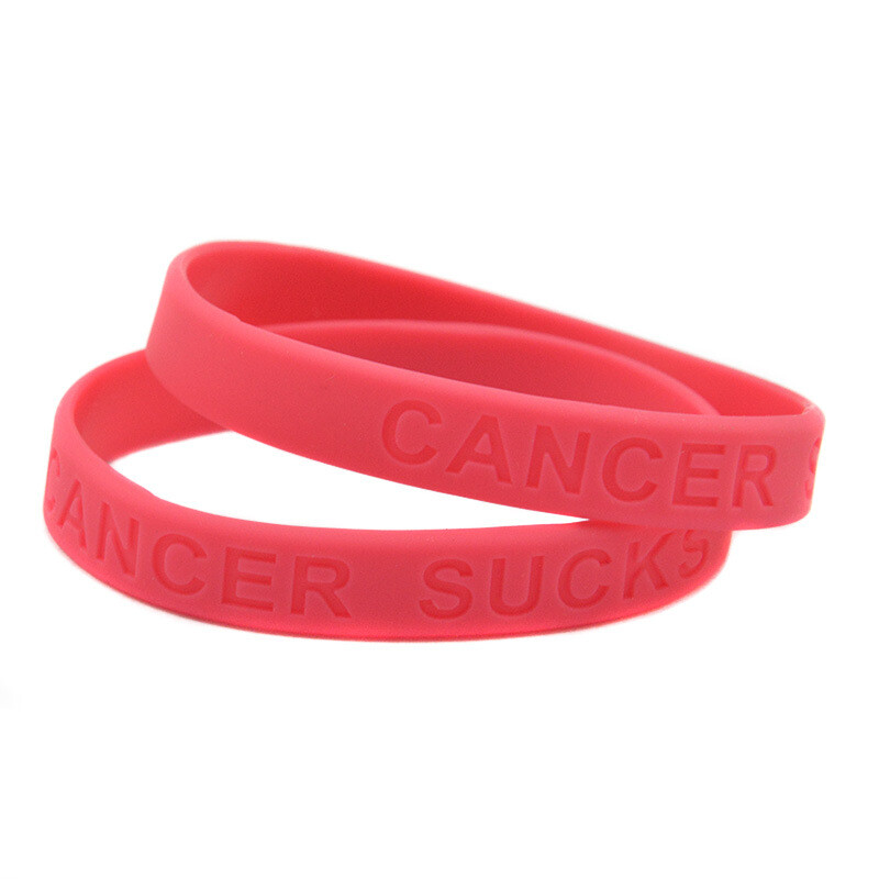 4x Adult Size Medical Alert Cancer Sucks Silicone Bracelets Awareness ...