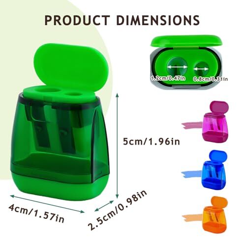 8 PCS Pencil Sharpeners Dual Holes Compact Manual Pencil Sharpener with ...