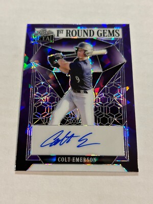 2023 LEAF METAL COLT EMERSON 5/6 1ST ROUND GEMS PURPLE CRYSTAL AUTO ...