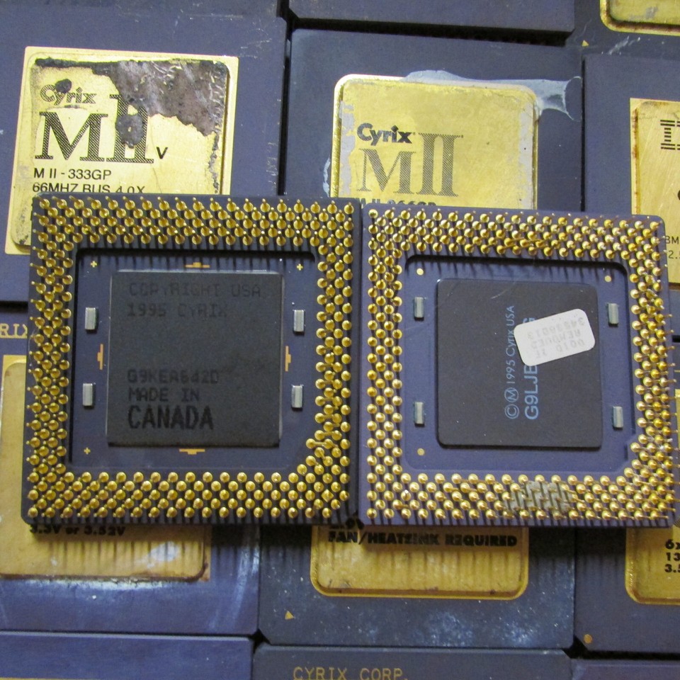 1LB Vintage Lot11 Cyrix/IBM/VIA 6x86 CPU/Processor Gold-Pins Scrap ...