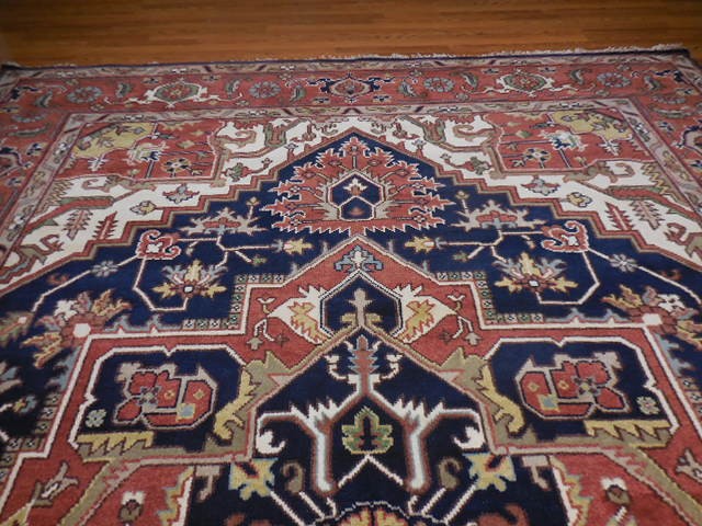 STUNNING TURKISH HERIZ RUG VIBRANT SERAPI COLOR GEOMETRIC DESIGN RUG ...