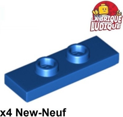 Lego 4x Plate Modified 1x3 2 Studs Double Jumper bleu/blue 34103 NEUF ...