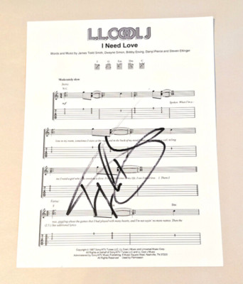 LL COOL J signed sheet music golden age hip hop Def Jam JAMES TODD ...