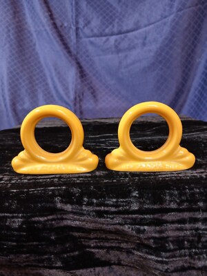 Vintage Fiesta Napkin Ring Sunflower set FiestaWare Ceramic Holder ...