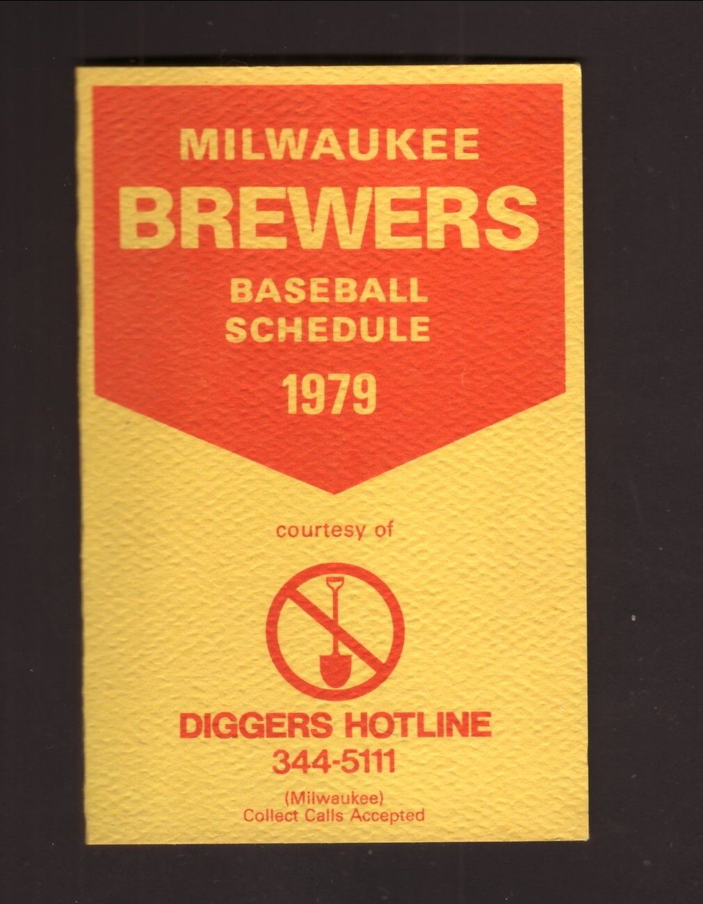 Milwaukee Brewers--1979 Pocket Schedule--Diggers Hotline | eBay