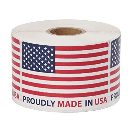 500 Pcs Made In USA American Flag Stickers Vinyl Decal Sticker Roll ...