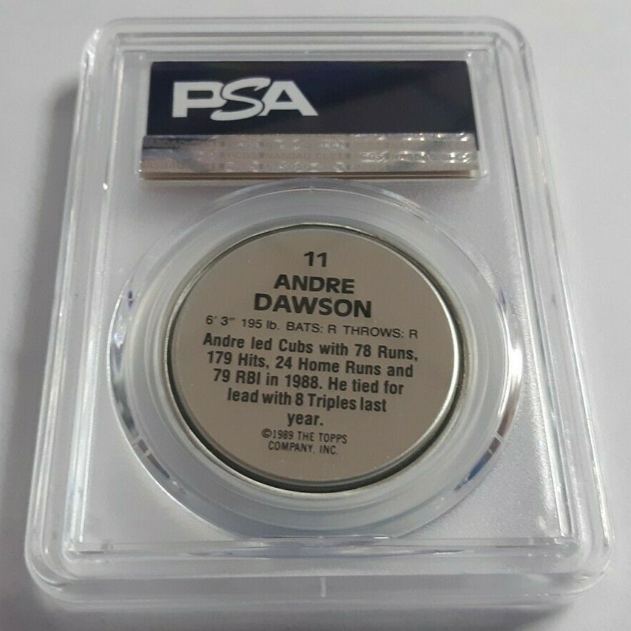 1989 Topps Coins #11 Andre Dawson Graded PSA 10 Gem Mint Pop 5 Very ...