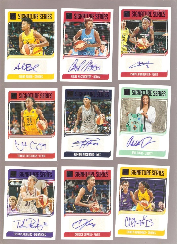 2019 panini wnba 22 autographs all /99,,taurasi,diggins,loyd,charles ...