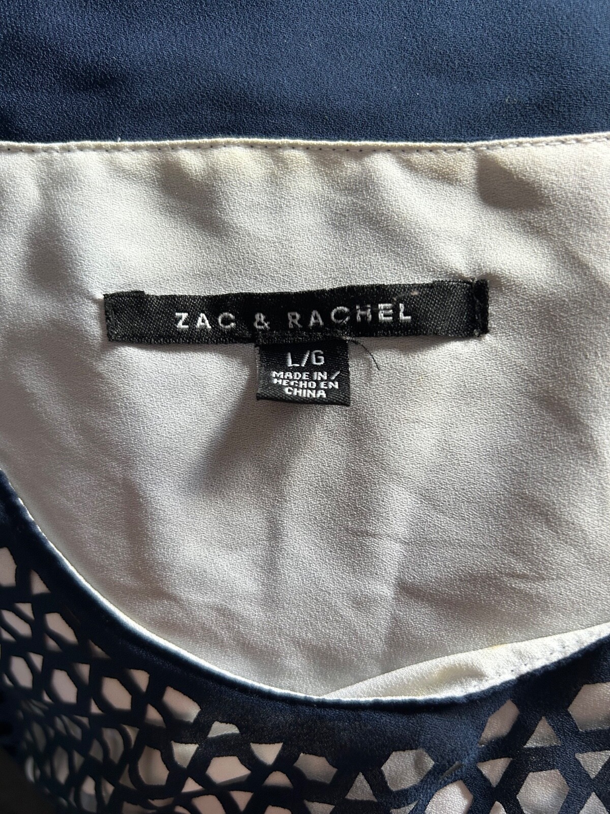 Zac & Rachel - ladies sleeveless Blue Hexagon, Cut Out Blouse Size ...