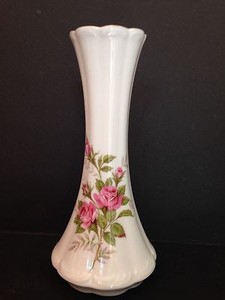 Royal Porzellan Bavaria KPM Germany Handarbeit Rose Vase Gold Trim 8 ...