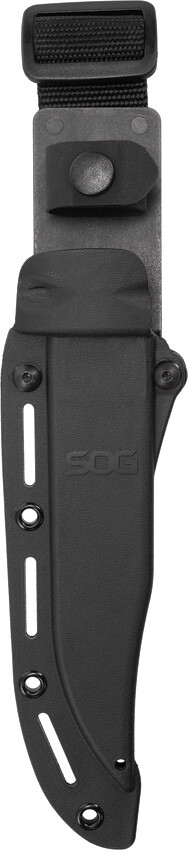 SOG Tech Bowie Black AUS-8 Stonewash Fixed Blade Knife w/ Sheath S11BBX ...