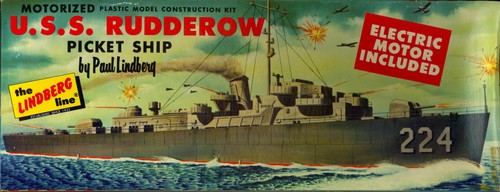 1/300 Lindberg Models U.S.S. RUDDEROW PICKET SHIP + MOTOR "Cellovisiion ...