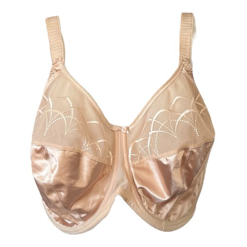 Elomi Cate Tan Full Cup Banded Bra Sheer Underwire Unlined Size 44J ...