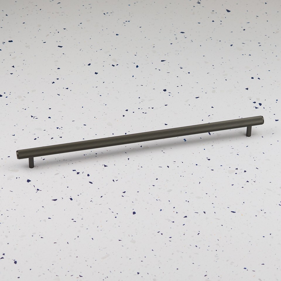 Dark Grey Kitchen Handles Reeded Knurled Grooved Cupboard Drawer Door ...