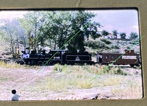 vtg photo 35mm slide Train Steam Locomotive RR Railroad #346 Rio Grande ...