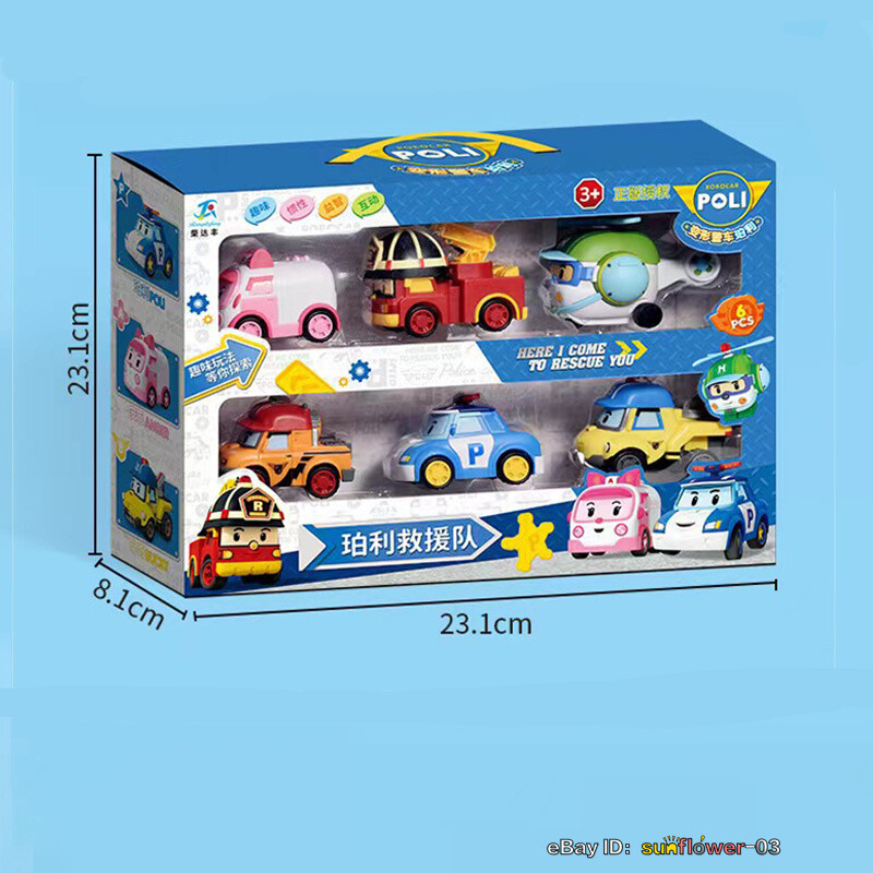 Robocar POLI AMBER ROY HELLY MARK BUCKY Pull-Back Vehicle Mini Car Toy ...