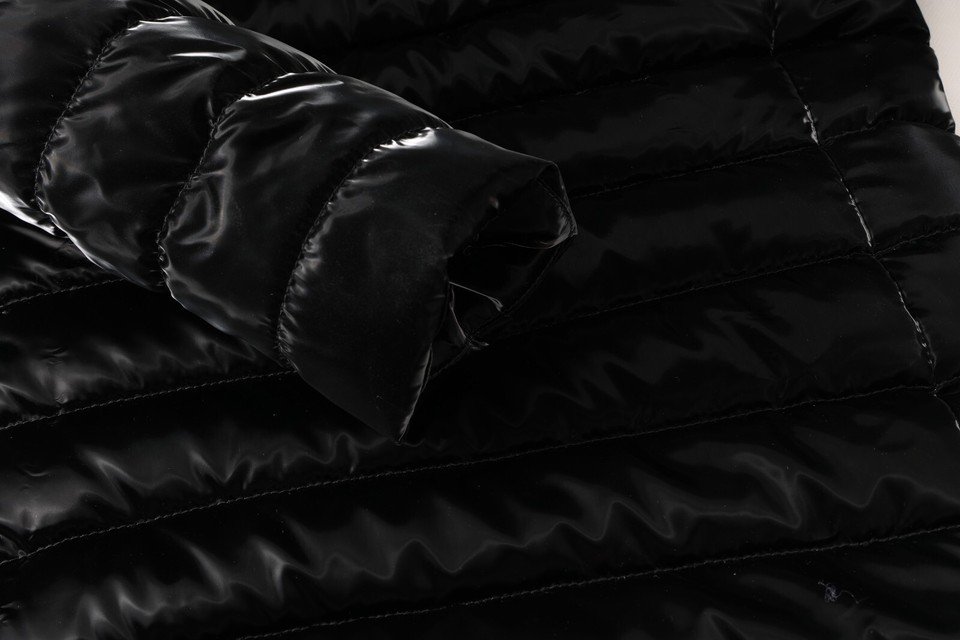 Women's Quilted Puffer Wet Look Black Shiny Padded Jacket Fur Hooded ...