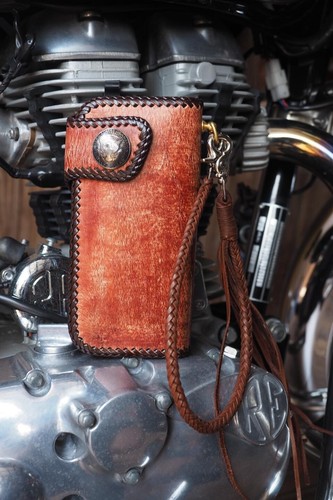 Custom Leather Biker Wallet Chain Handmade Leather Wallet Bifold Wallet ...