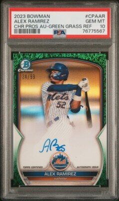 2023 Bowman Chrome - Alex Ramirez Green Grass Refractor Auto - PSA 10 ...