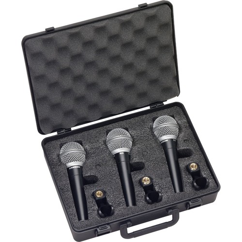 Samson R21 Dynamic Vocal Microphone 3-Pack Mics w/ Hard Padded Case ...