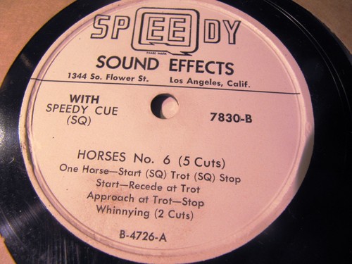 TV Radio SHOW SOUND EFFECTS Record Speedy Q 2 Horses Trot Gallop 7830 ...