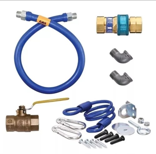 Dormont 3/4" x 48" Safety System Moveable Gas Connector 1675KIT48 Blue ...