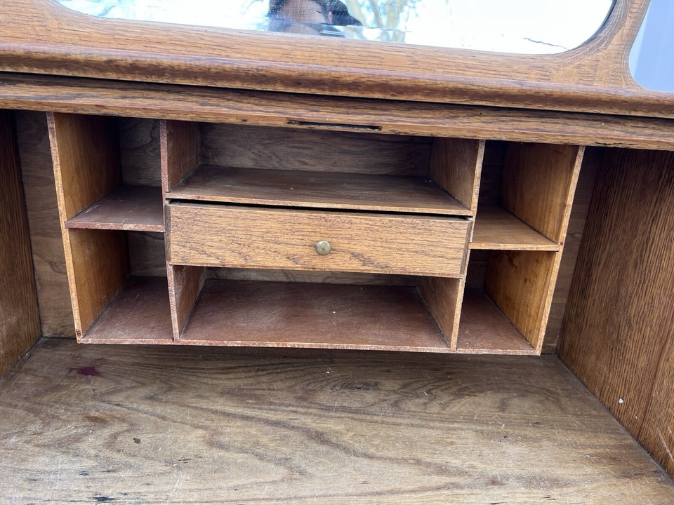 Antique Larkin Co. Victorian Oak Wood Drop Front Secretary Desk ...