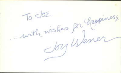 JOY WENER (BANG) MESSIAH OF EVIL Signed 3"x5" Index Card | eBay