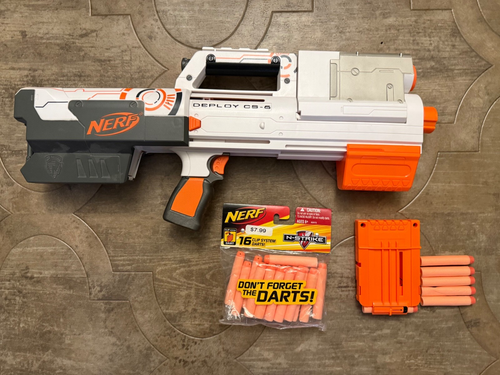 Nerf Whiteout N-Strike Deploy CS-6 Blaster Gun flashlight quick clip 22 ...