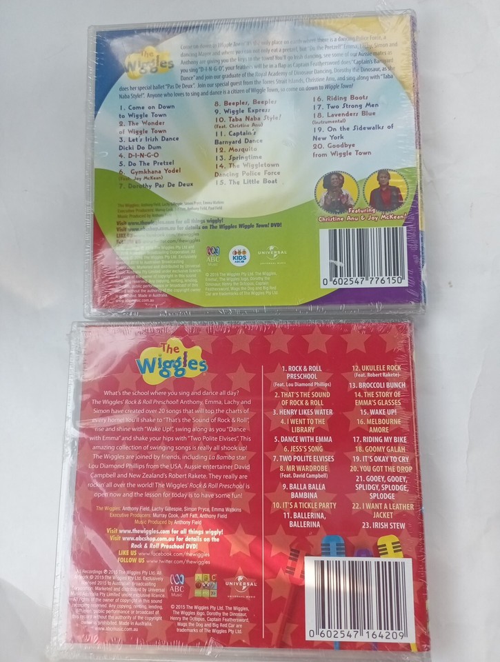 The Wiggles - Lot Of 2 CDs - Wiggle Town & Rock & Roll Preschool - New ...