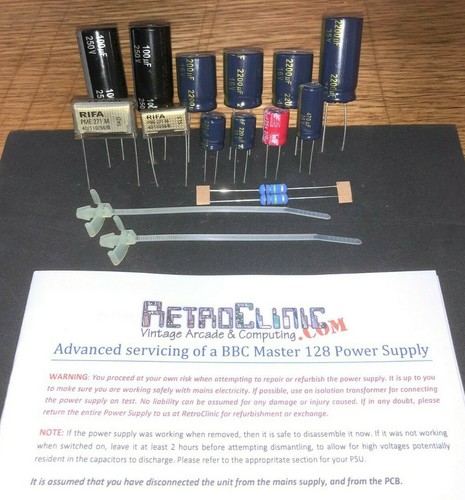 ACORN BBC MASTER 128 - FULL ELECTROLYTIC AND X2 CAP KIT FOR ACORN ...