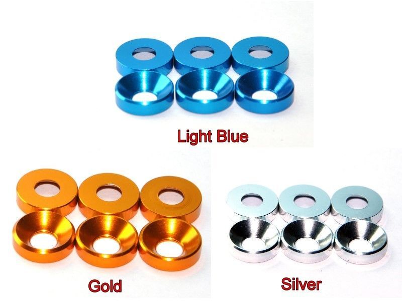M3 M4 M5 Aluminum Countersink Washer X 10 Black Blue Golds Purple ...