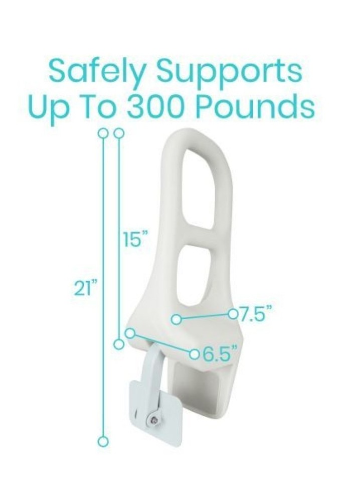 Vive Bathtub Rail #LVA1021 Clamp On Bath Tub Grab Bar Handle Bathroom ...
