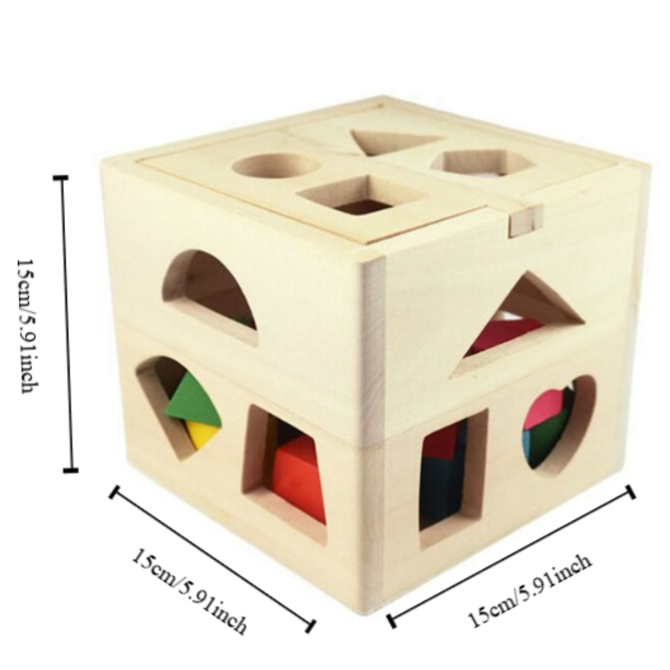 A Box 3D Shape Sorter Toy Colorful Shape Sorter Montessori Educational ...