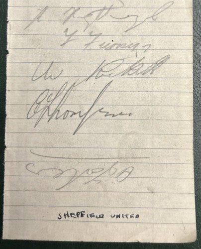 Signed X9 Sheffield United FC 1930s Football Autograph Page Signatures ...